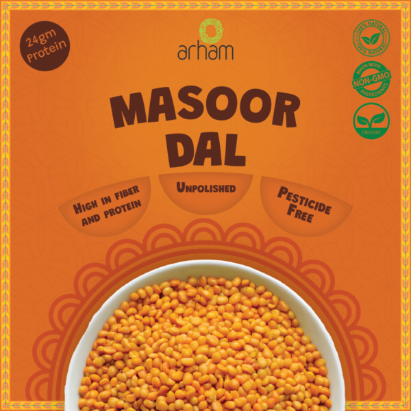 Organic Masoor Dal 500 g – Arham Organic | Protein-Rich & Unpolished ...
