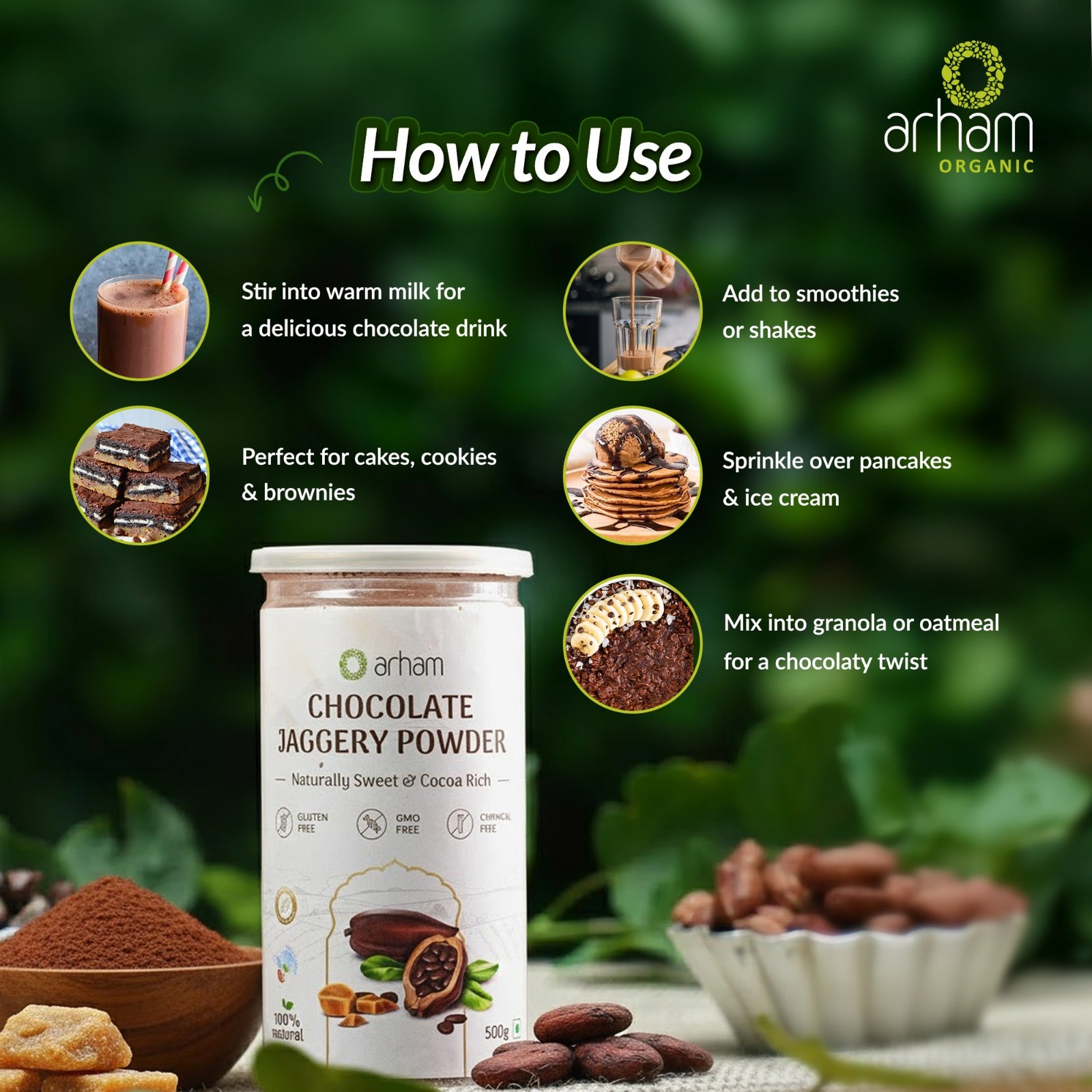 Chocolate Jaggery Powder – Natural Sweetener | Arham Life – Arham ...