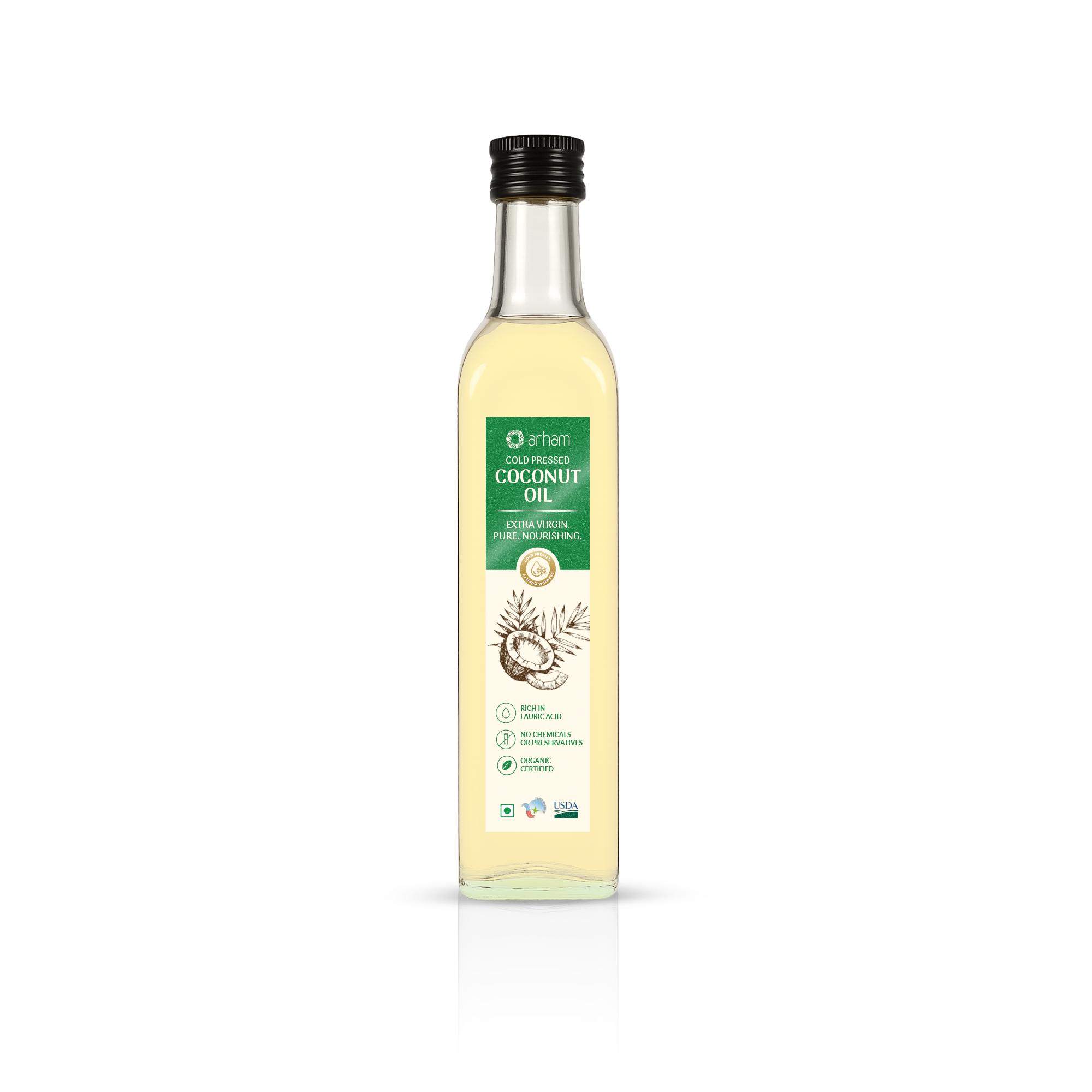 Pure Coconut Oil – Natural & Cold Pressed | Arham Life – Arham Organic ...