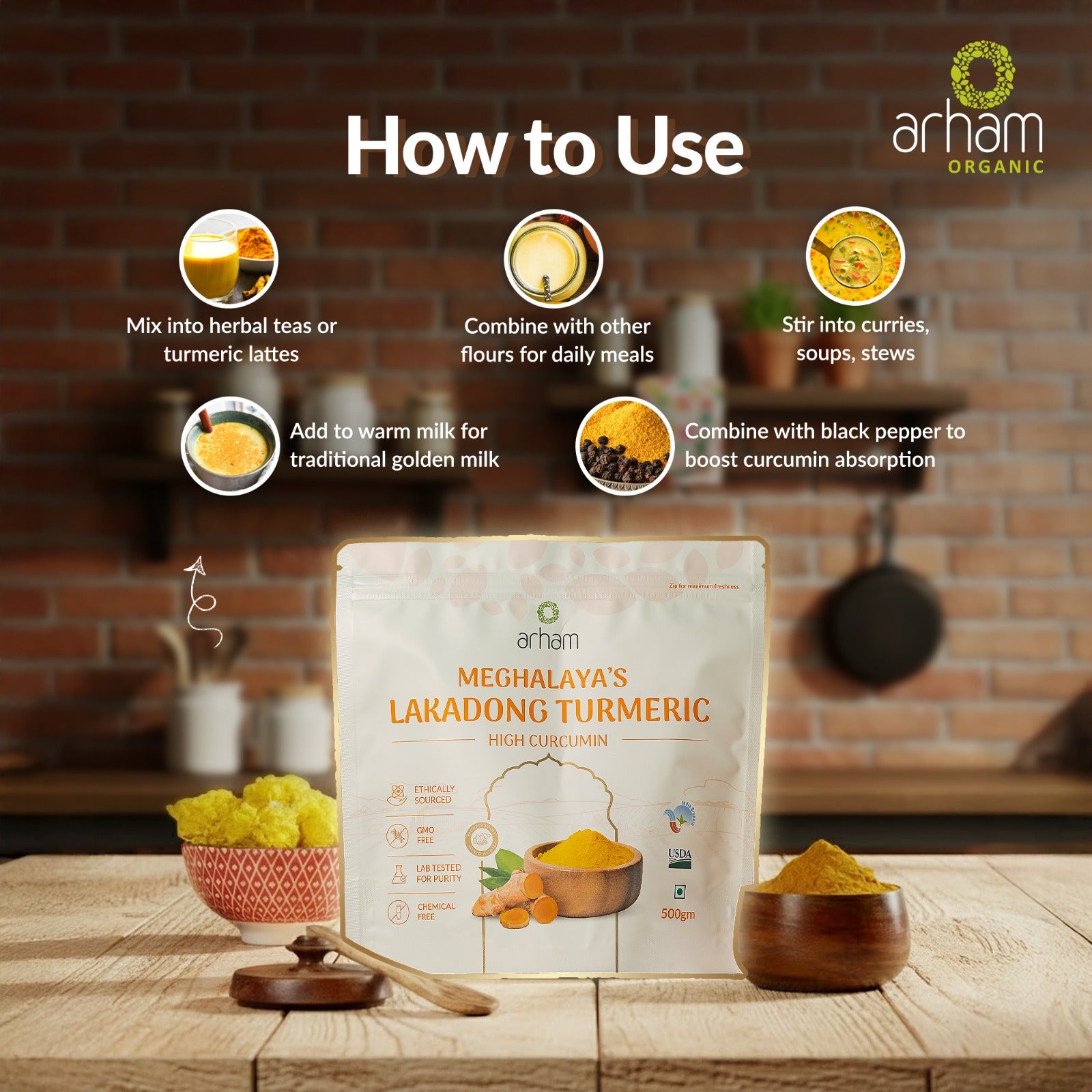 Lakadong Turmeric – High Curcumin | Arham Life – Arham Organic Store